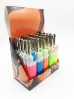 China Solid Color Stainless Steel Kitchen Lighter ISO22702 8.35cm Refillable BBQ Lighter for sale
