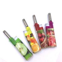 China Refillable BBQ Lighter ABS Shell Steel Tube 8.35cm ISO 9994 Gas Windproof Electronic Kitchen Lighter for sale