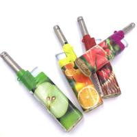 China Refillable BBQ Lighter ABS Shell Steel Tube 8.35cm ISO 9994 Gas Windproof Electronic Kitchen Lighter for sale