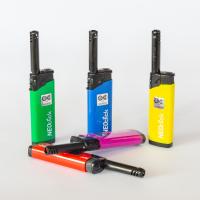 China Custom DY-B002 Refillable BBQ Flame Lighter 8.35cm ABS Steel Tube Cigar Jet Gas Lighter for sale