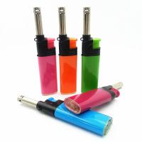 China Refillable BBQ Lighter 8.35x2.84x1.33cm Nickel Pipe Electronic Kitchen Stove Lighter for sale
