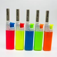 China Refillable Butane Gas Torch Lighter ISO 9994 Custom Candle BBQ Lighter 83.5mm for sale