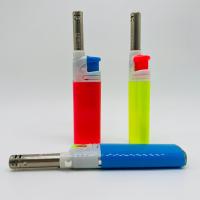 China Refillable Butane Gas Torch Lighter ISO 9994 Custom Candle BBQ Lighter 83.5mm for sale