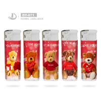 China Transparent Color Logo Printed Electric Shock Lighter 80mm Child Resistance Five Colors for sale