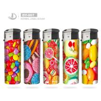 China Transparent Color Logo Printed Electric Shock Lighter 80mm Child Resistance Five Colors for sale