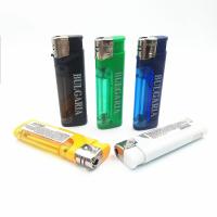 China DY-039 LED Lamp Electronic Lighter Five Colors Men S Style 8mm ABS Refillable for sale