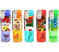 China DY-1701 LED Lamp Plastic Gas Electric Cigarette Fire Lighter 8.3x2.17x1.7 CM OEM Custom for sale