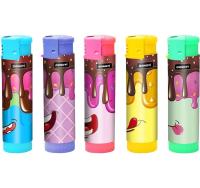 China DY-1701 LED Lamp Plastic Gas Electric Cigarette Fire Lighter 8.3x2.17x1.7 CM OEM Custom for sale