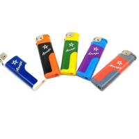 China Refillable Electronic Soft Piezo Flame Gas Lighter with LED 82.2x24.9x11.8mm for sale