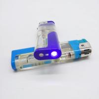 China Transparent Color Cigarette Lighter with LED Custom Logo Electric Lighter Customization for sale