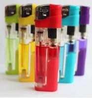 China Transparent Color Cigarette Lighter with LED Custom Logo Electric Lighter Customization for sale