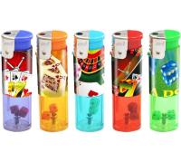 China DY-1701 LED Lamp Plastic Gas Electric Fire Lighter 8.3cm Unique Style Customizable for sale