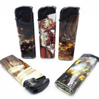 China Custom Printing Sticker Plastic Gas Electronic Lighter 82x26x11.4 mm Disposable for sale