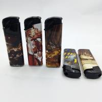 China Custom Printing Sticker Plastic Gas Electronic Lighter 82x26x11.4 mm Disposable for sale