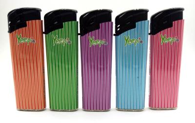China Disposable Plastic Lighter with Flashlight EN13869 Certified 81.1mm Custom Logo for sale