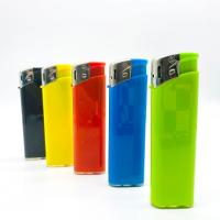 China Disposable Plastic Lighter with Flashlight EN13869 Certified 81.1mm Custom Logo for sale