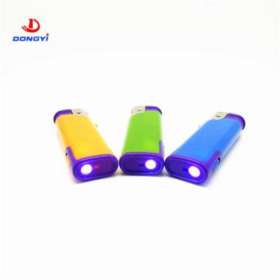 China Torch DY-F003 Turbo Flame Butane Gas Windproof Lighter with LED Lamp 7.95cm for sale
