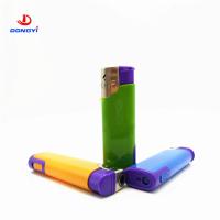 China Torch DY-F003 Turbo Flame Butane Gas Windproof Lighter with LED Lamp 7.95cm for sale