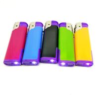 China Torch DY-F003 Turbo Flame Butane Gas Windproof Lighter with LED Lamp 7.95cm for sale