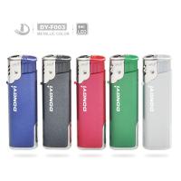 China Metallic Color LED Windproof Smoking Lighter ABS Plastic Body 7.95x2.46x1.37cm for sale