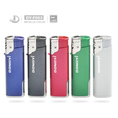 China Metallic Color LED Windproof Smoking Lighter ABS Plastic Body 7.95x2.46x1.37cm for sale