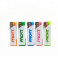 China DY-F003 Electronic LED Lamp Refillable Windproof Gas Lighter 7.95x2.46x1.37cm Custom for sale