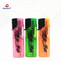 China Transparent Color Electronic Windproof Gas Lighter 7.95x2.46x1.37cm ABS AS Custom Logo for sale