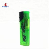 China Transparent Color Electronic Windproof Gas Lighter 7.95x2.46x1.37cm ABS AS Custom Logo for sale
