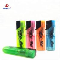 China Transparent Color Electronic Windproof Gas Lighter 7.95x2.46x1.37cm ABS AS Custom Logo for sale