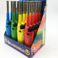 China Refillable Gas BBQ Lighter 18.5cm ABS Shell Steel Tube 5 Colors ISO 22702 for sale