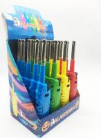 China Refillable Gas BBQ Lighter 18.5cm ABS Shell Steel Tube 5 Colors ISO 22702 for sale