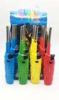 China Refillable Gas BBQ Lighter 18.5cm ABS Shell Steel Tube 5 Colors ISO 22702 for sale
