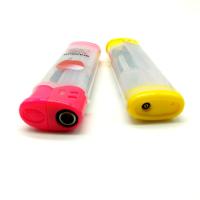 China ISO9994 Windproof Lighter 7.85cm Kid Resistant Pusher Design British Style Custom Lighter for sale