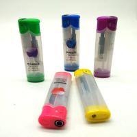 China ISO9994 Windproof Lighter 7.85cm Kid Resistant Pusher Design British Style Custom Lighter for sale