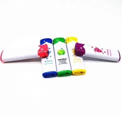 China Wholesale Butterfly Windproof Refillable Lighter ABS AS 7.85x2.39x1.38cm Custom Logo for sale
