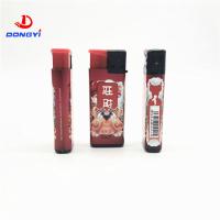 China Custom Logo Refillable Plastic Cigarette Lighter 6.8x2.58x1.3 cm Gas Lighters for Promotions for sale