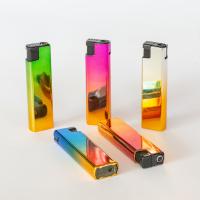 China Custom Logo Windproof Refillable Gas Lighter ABS Plastic 80.4x22x11.3mm for sale
