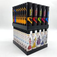 China Custom Logo Plastic Cigarette Lighter 19.9x11.4x79.5mm AS ABS Material for sale