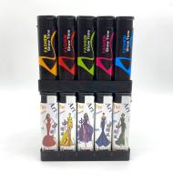China Custom Logo Plastic Cigarette Lighter 19.9x11.4x79.5mm AS ABS Material for sale