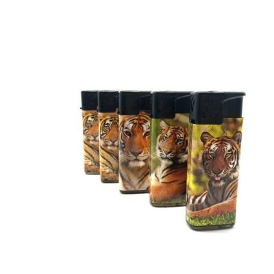 China Customized Tiger Label Windproof Lighter DY-F007 6.8x2.58x1.3cm for European American Market for sale