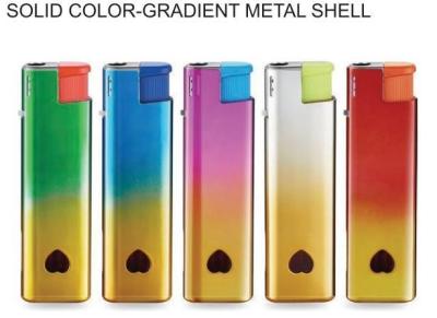 China Refillable Disposable Metal Gold Electronic Gas Lighter 8.0 cm Europe Standard for Cigarette for sale