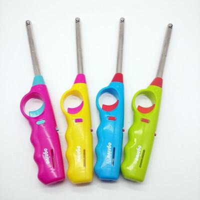 China Refillable Long Gas BBQ Lighter with Metal Tube 27.3cm ABS Kitchen Lighter DY-B009 for sale