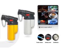 China EN13869 Certified Butane Refillable Gas Lighter 82mm Kitchen Multiple Jet Torch for sale