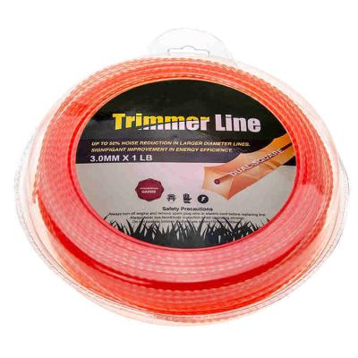 China Twist Bush Cutter Nylon Monofilament Grass Trimmer Line High Quality 3.0MM 1LB Orange Electricity 2-STROKE Filament for sale
