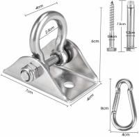China 450 kg capacity SUS304 stainless steel ceiling hook with M8 carabiner swing hook for hanging chair, concrete wood for sale