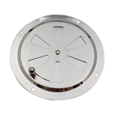 China marine stainless steel Round Louvered style air Vent cover with knob opening 5 inch for sale