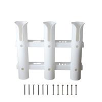 China plastic white 3 pole fishing rod holder for boat yacht kayak truck cooler for sale