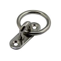 China Heavy Duty Marine Stainless Round Ring Attached Oblong Eye Plate for sale