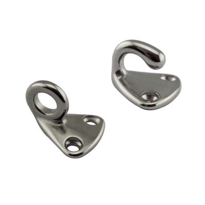 China Stainless steel marine deck hardware fender hook with round eye for sale