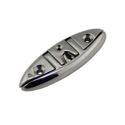 China Mirror Polished Marine Deck Mount Yacht Cable Folding Pull-up boat Cleat for sale